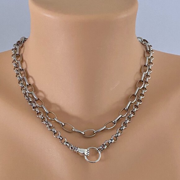 RM JEWELRY STUDIO | Jewelry | New 2 Silver Layered Necklaces Steel ...